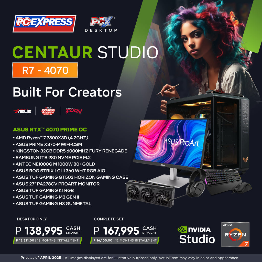 PCX GFH CENTAUR STUDIO (R7-4070) GeForce RTX™ 4070 Desktop - Powered b – PC Express