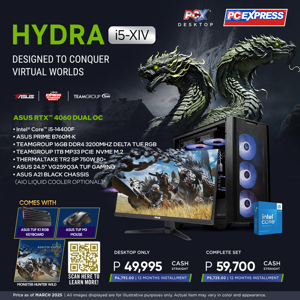 PCX GFH HYDRA (i5-XIV) - GeForce RTX™ 4060 Dual OC Gaming Desktop - Po – PC Express