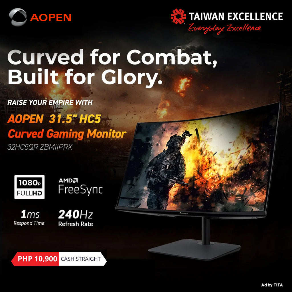 Meet the AOPEN HC5 Curved Gaming Monitor, Unleash 240Hz Fury Now at ₱1 ...