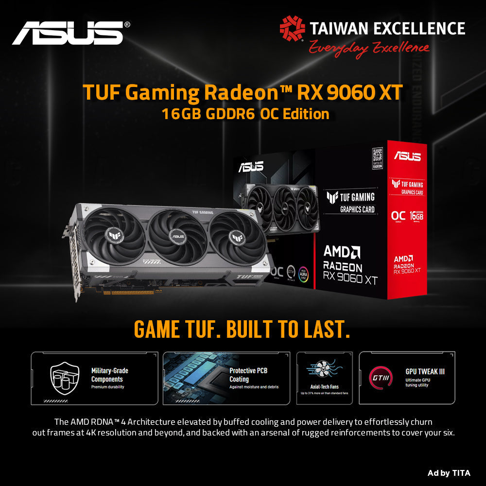 ASUS TUF Gaming Radeon™ RX 9060 XT OC Edition Optimized for Modern Gam ...
