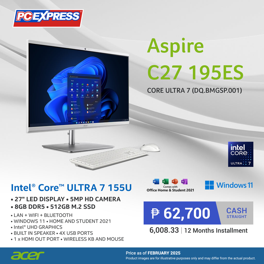 ACER Aspire C27 195ES Intel® Core™ Ultra 7 (DQ.BMGSP.001) All-in-One D ...