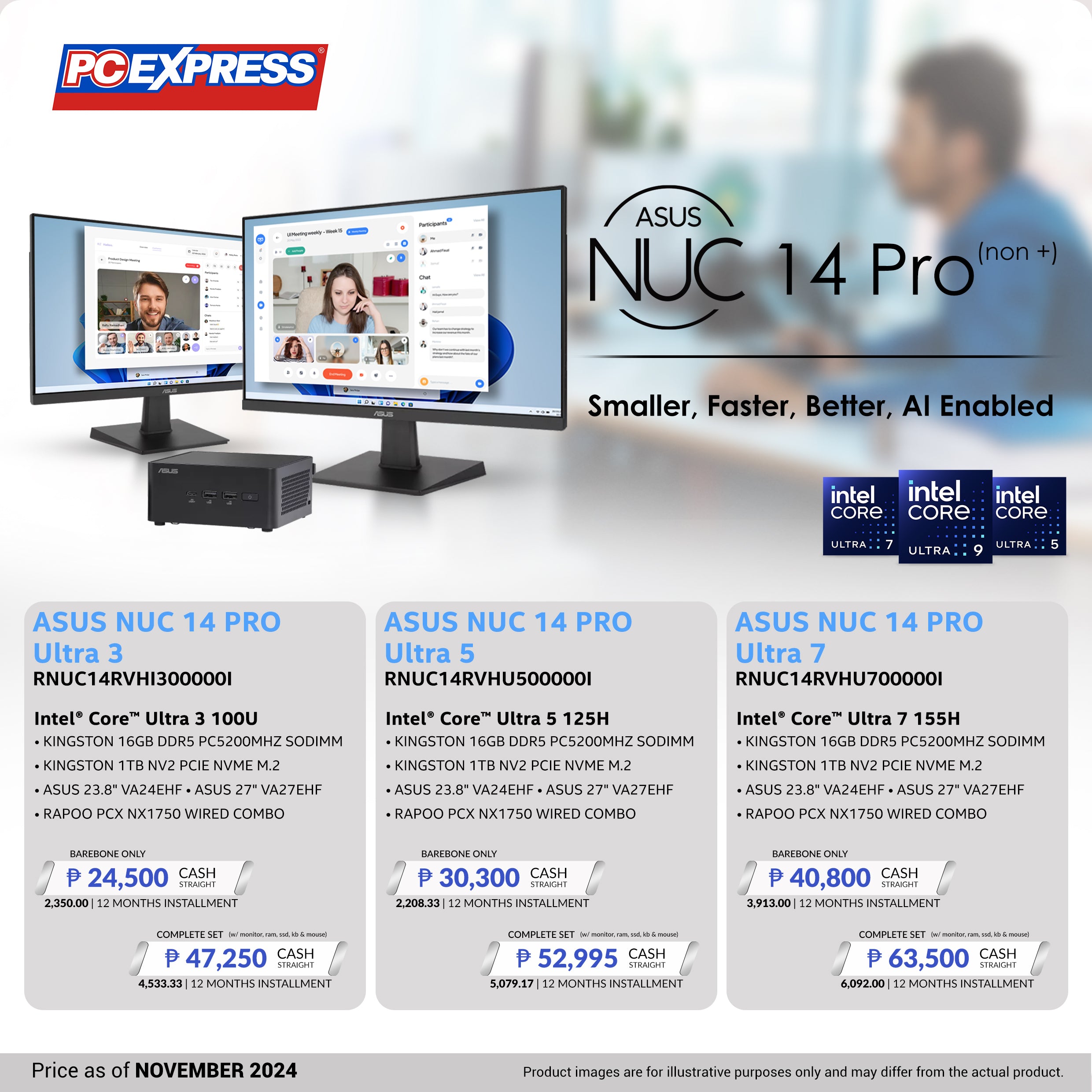 ASUS NUC 14 Pro - (RNUC14RVHU70000I) Intel® Core™ Ultra 7 Mini Desktop ...