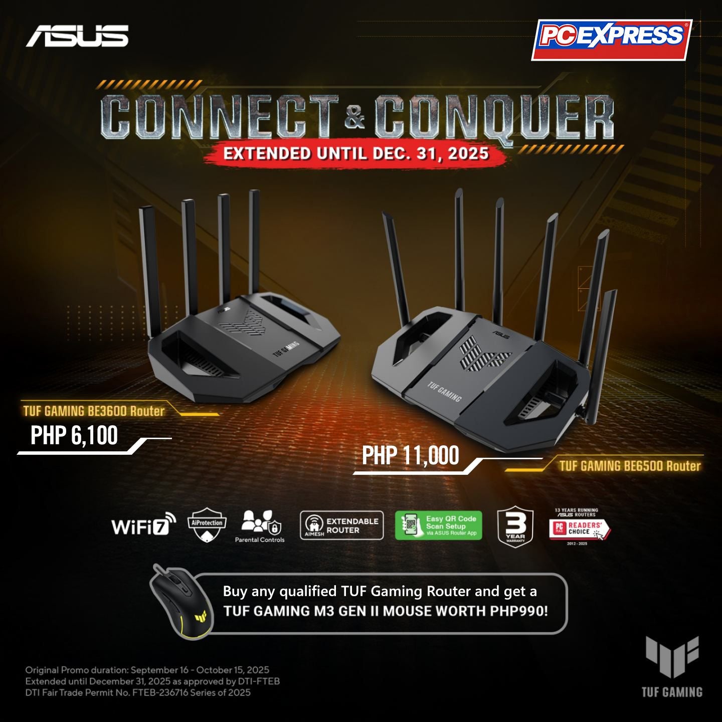 ASUS TUF Gaming BE3600 Dual Band WiFi 7 Gaming Router – PC Express