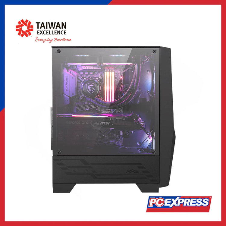 MSI Mag Forge 100R Tempered Glass ARGB Fans Mid-Tower Chassis (Black ...
