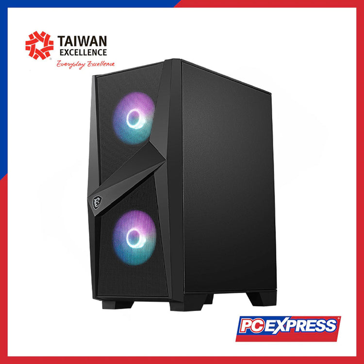 MSI Mag Forge 100R Tempered Glass ARGB Fans Mid-Tower Chassis (Black ...