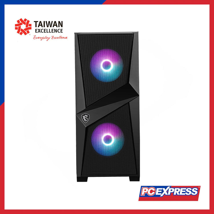 MSI Mag Forge 100R Tempered Glass ARGB Fans Mid-Tower Chassis (Black ...