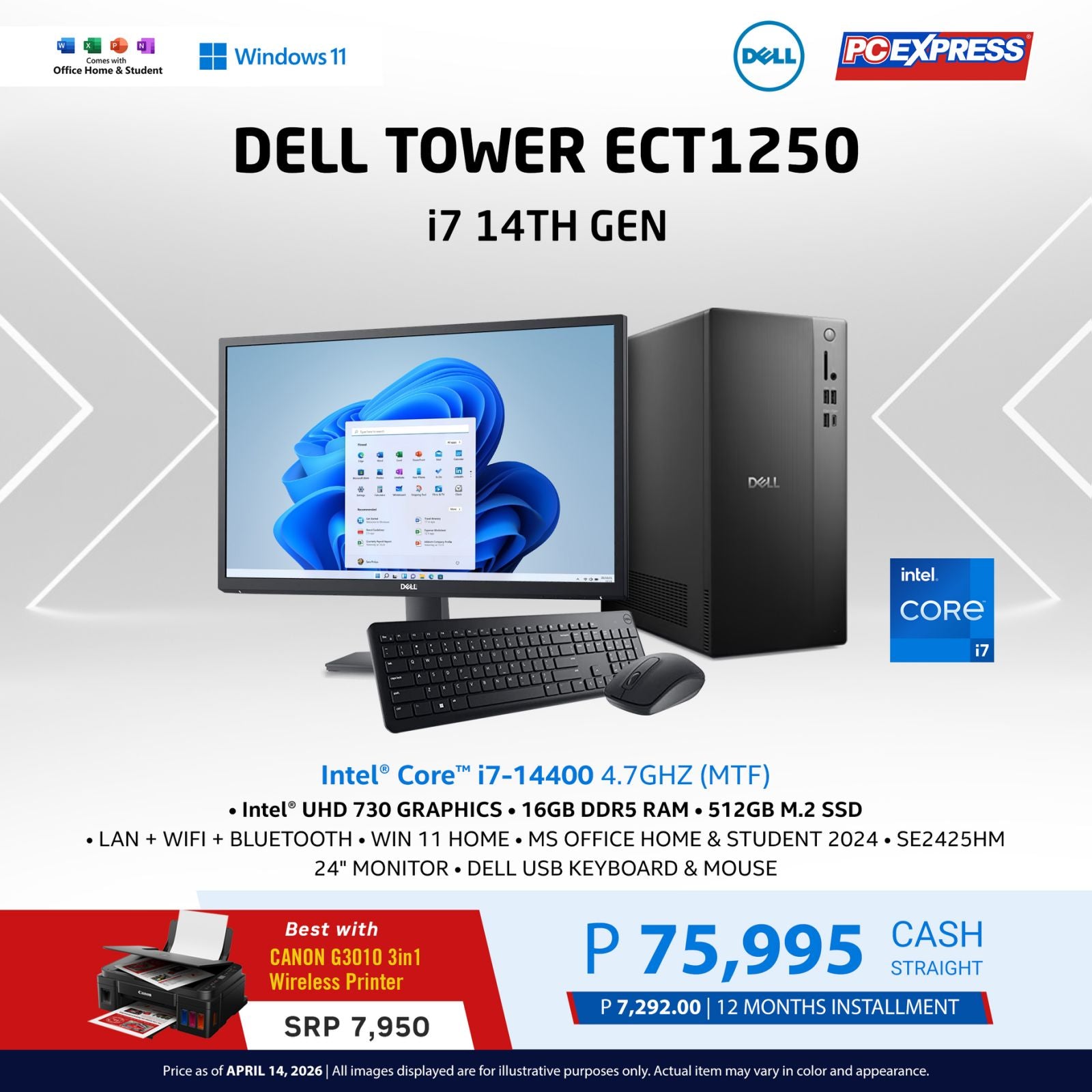 DELL TOWER ECT1250 Intel® Core™ i7 Desktop – PC Express