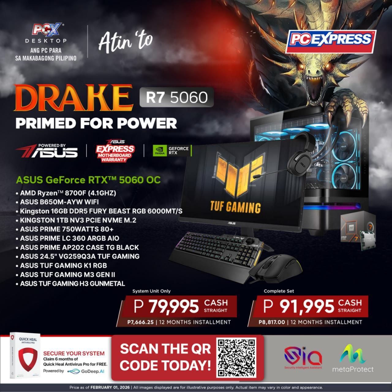 PCX GFH DRAKE (R7) GeForce RTX™ 5060 AMD Ryzen™ 7 Desktop - Powered By ...