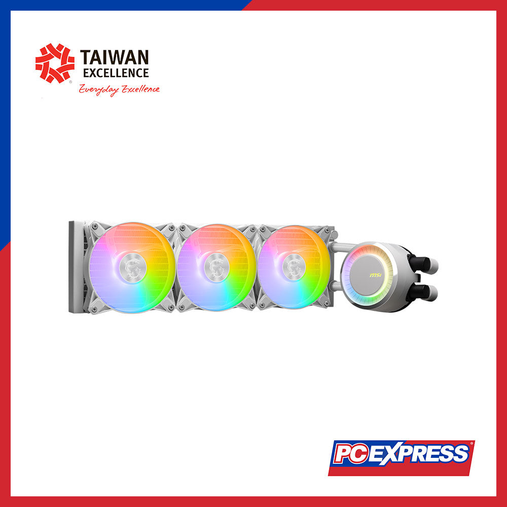 MSI MAG CORELIQUID E360 ARGB AIO CPU Liquid Cooler Fan (White) – PC Express