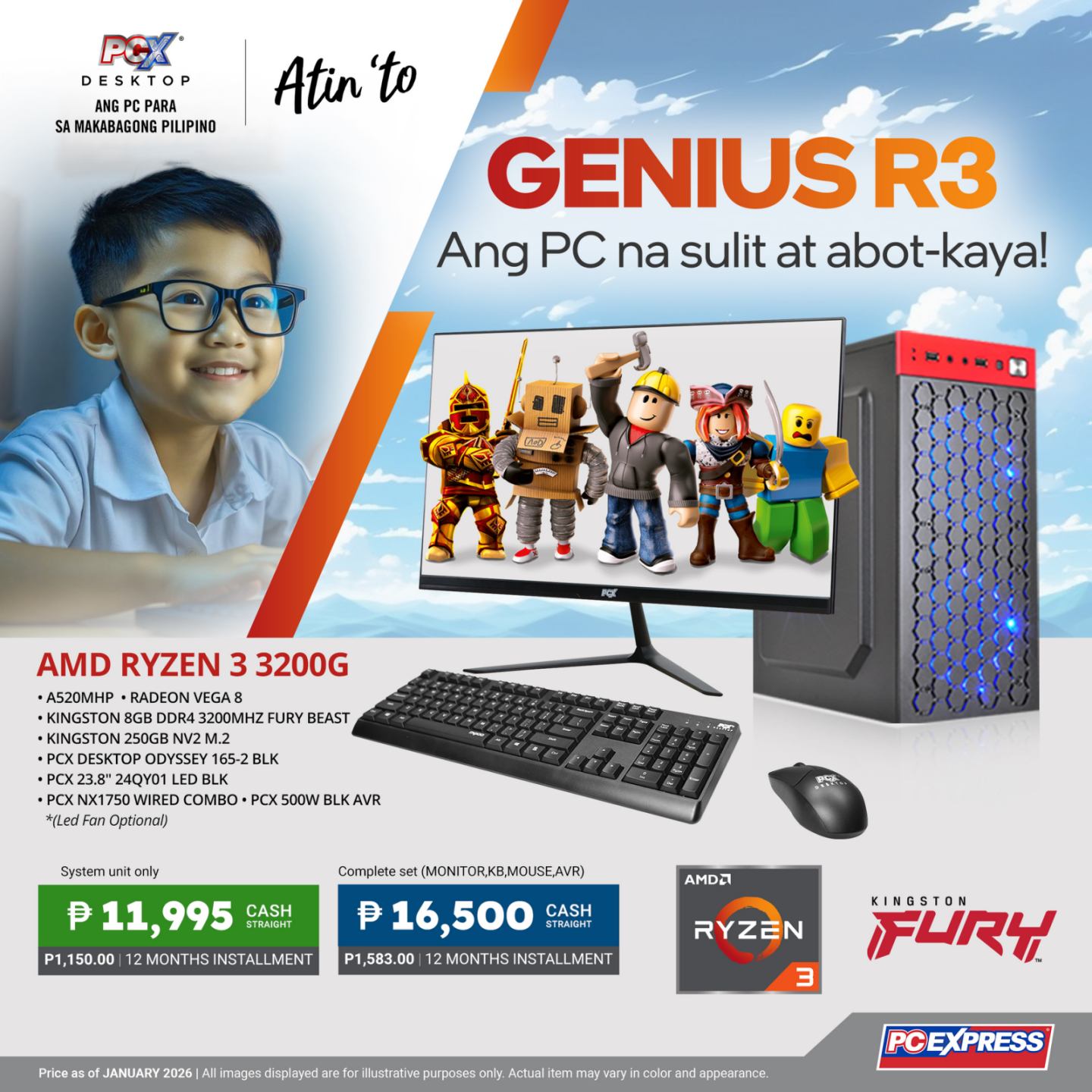 PCX LFH GENIUS (R3) AMD Ryzen™ 3 Desktop – PC Express