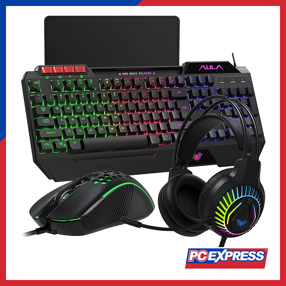 AULA Wind T650 4IN1 Wired (Keyboard + Mouse + Headset + Mouse Pad Set ...