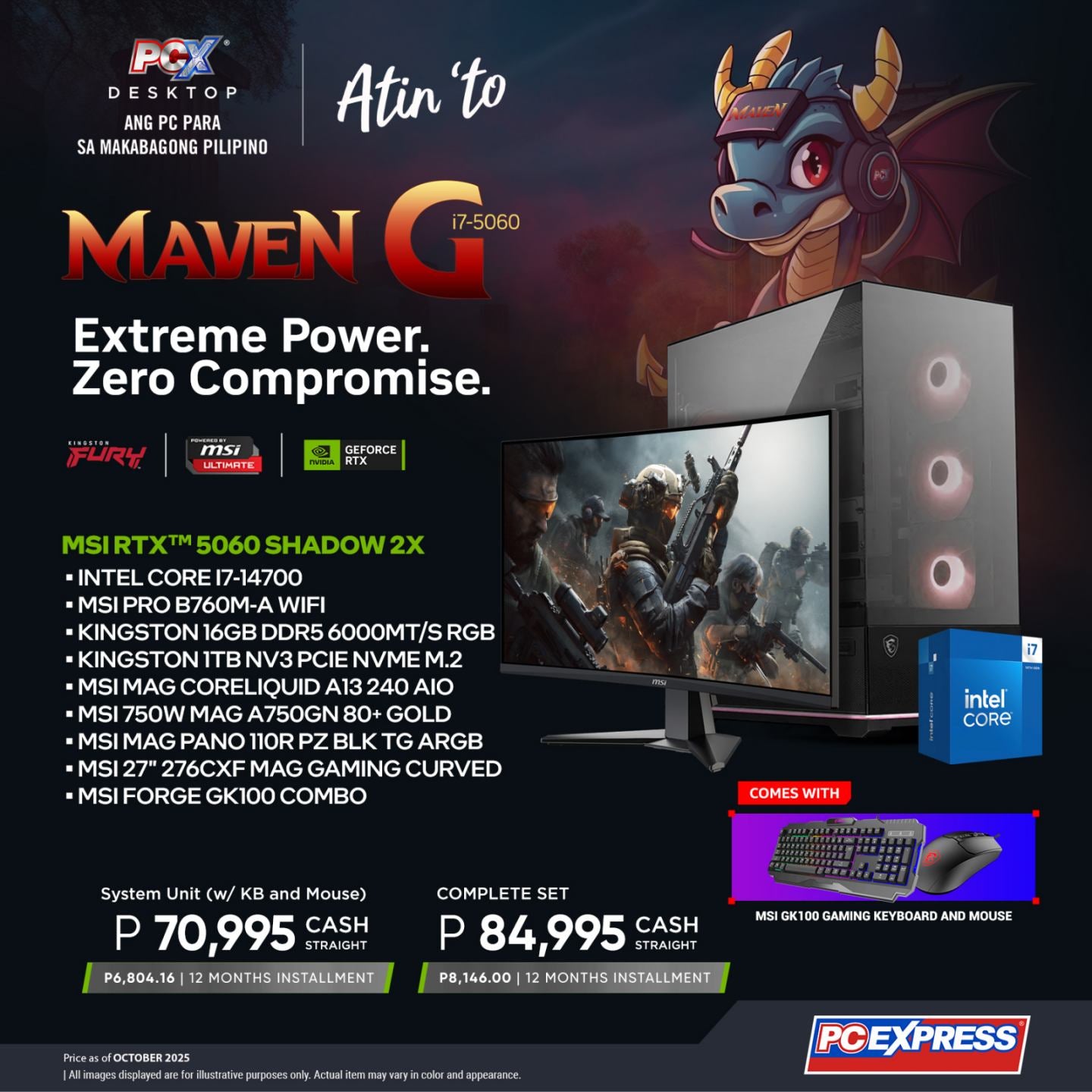 PCX GFH MAVEN G (i7-5060) GeForce RTX™ 5060 Gaming Desktop – PC Express