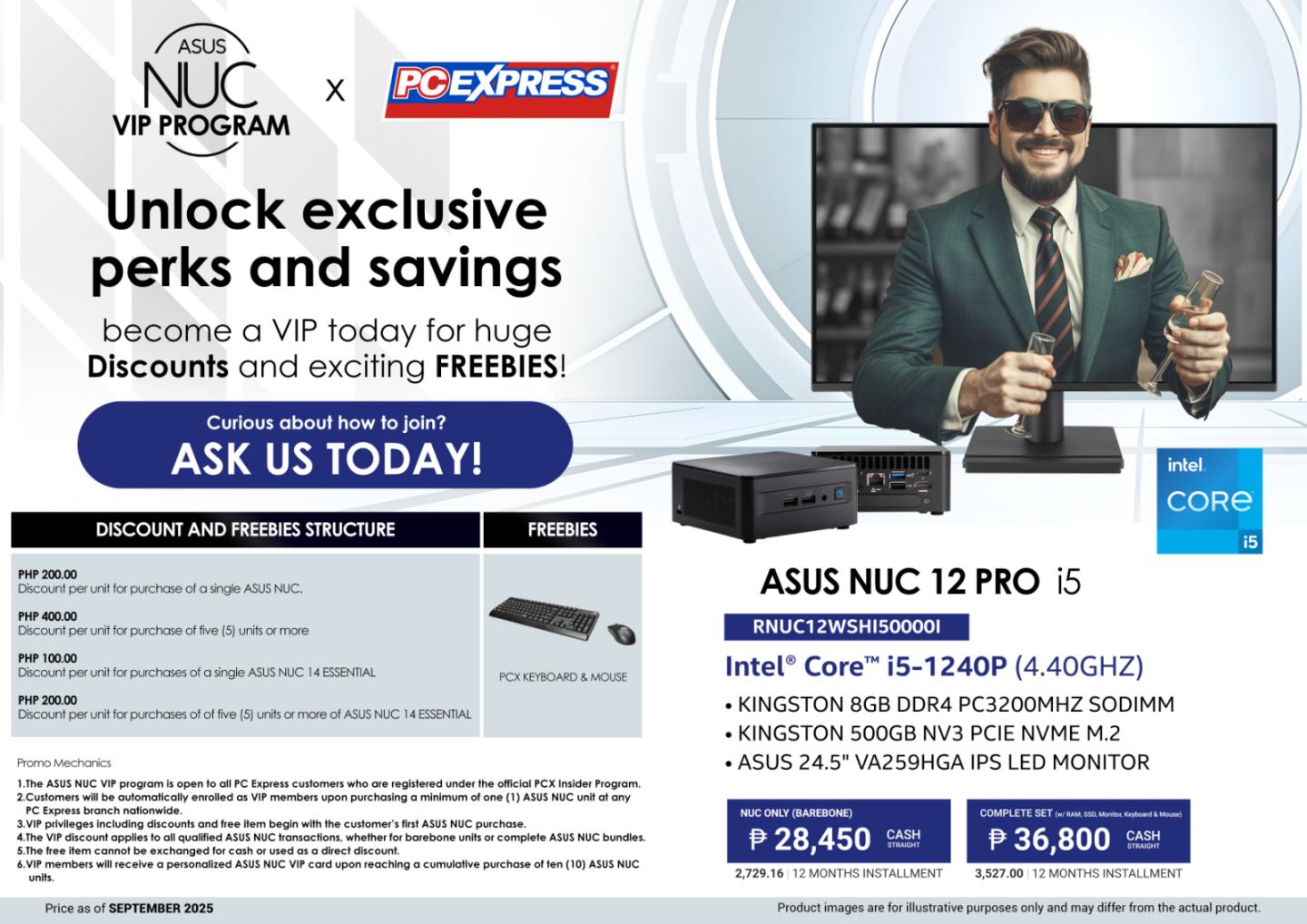 ASUS NUC 12 Pro (RNUC12WSHI50000I) Intel® Core™ i5 Mini Desktop – PC ...