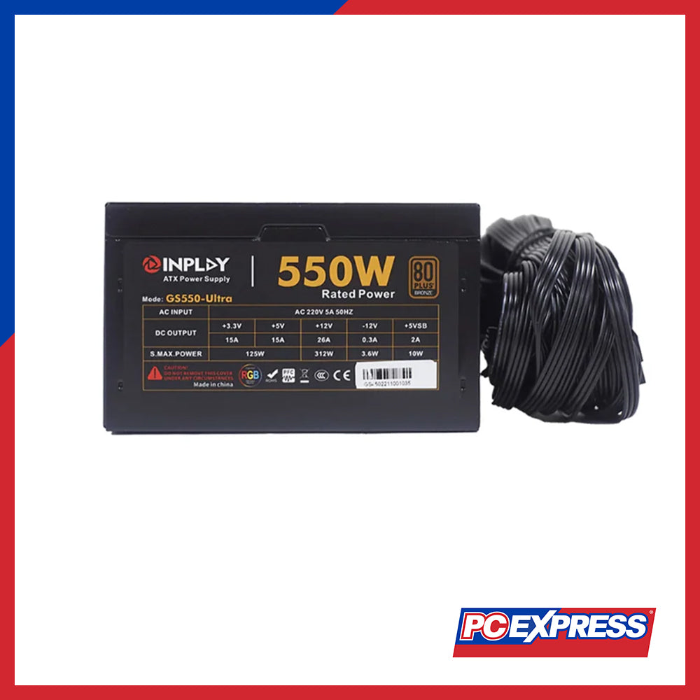 INPLAY GS550 Ultra 80+ Bronze Non-Modular Power Supply – PC Express
