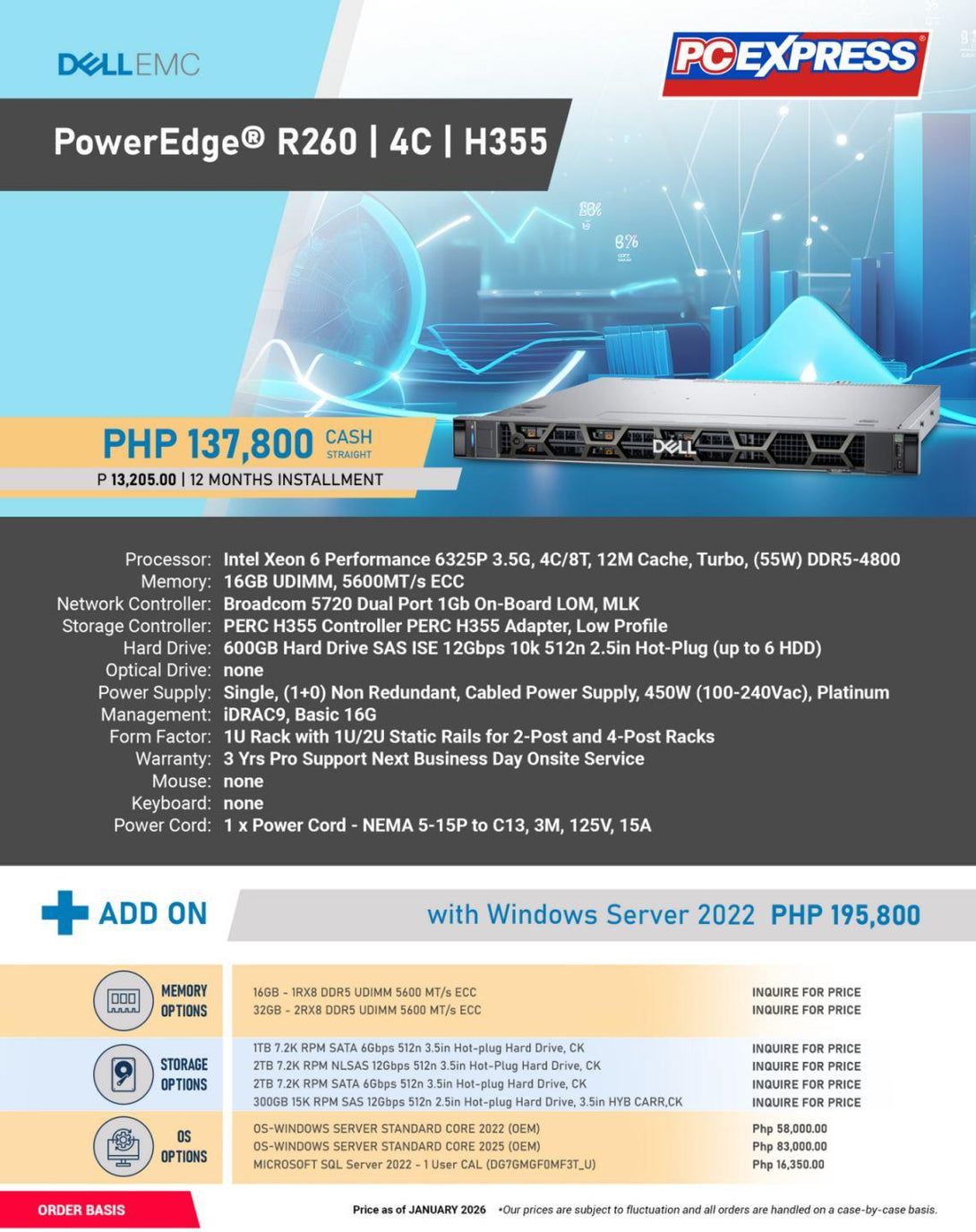 DELL EMC PowerEdge® R260 | 4C | H355 – PC Express