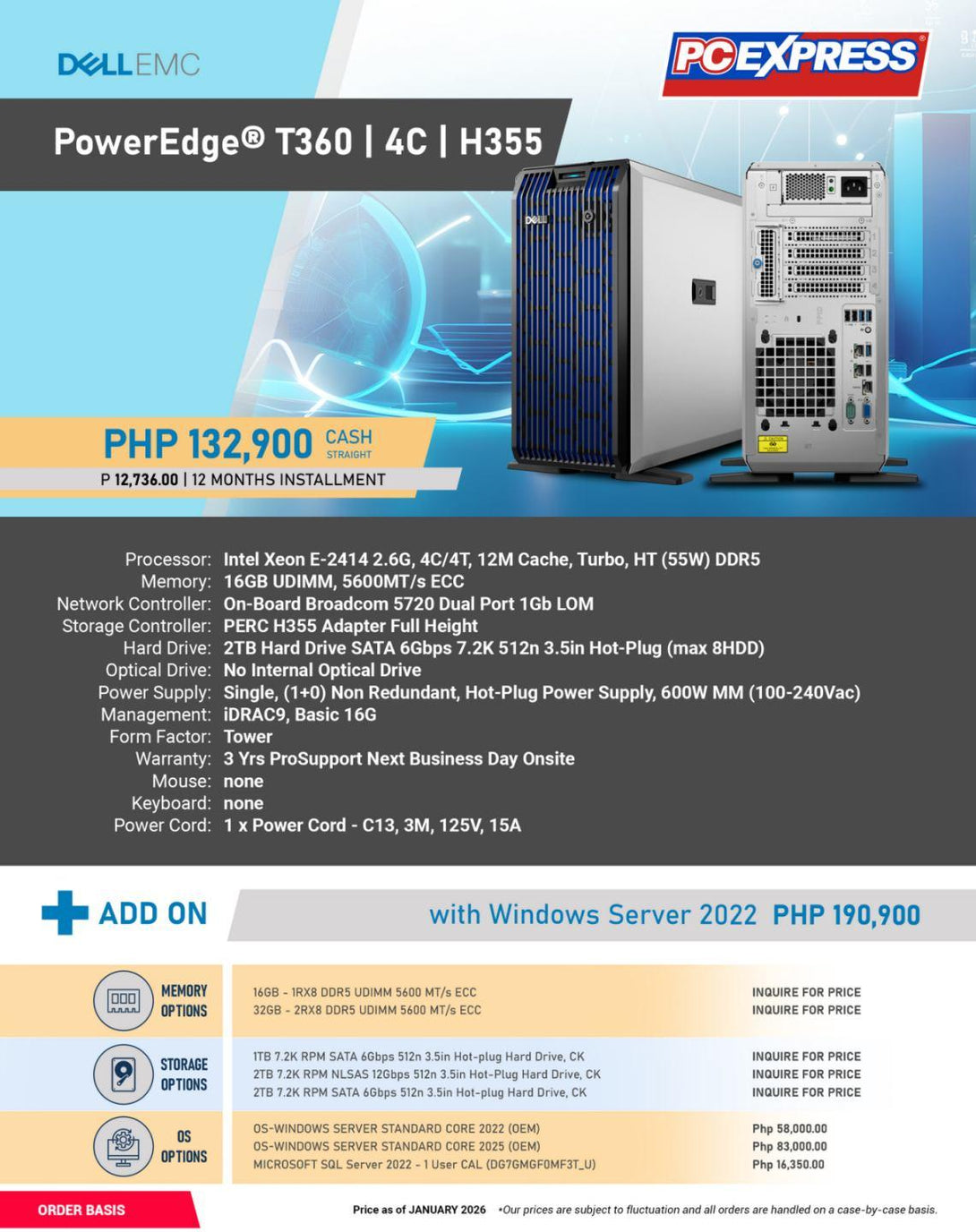 DELL EMC PowerEdge® T360 | 4C | H355 – PC Express