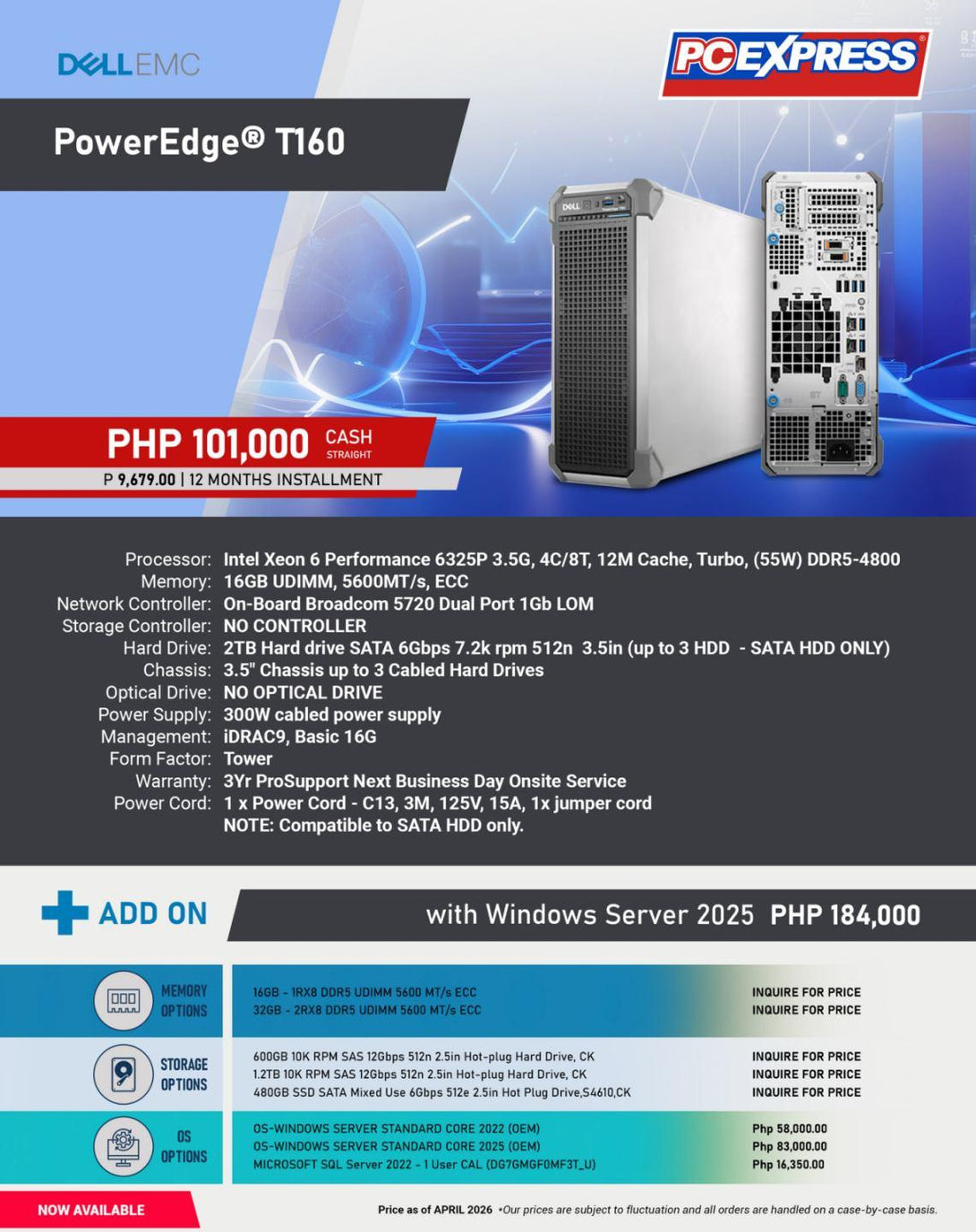 DELL EMC PowerEdge® T160 Tower Server – PC Express