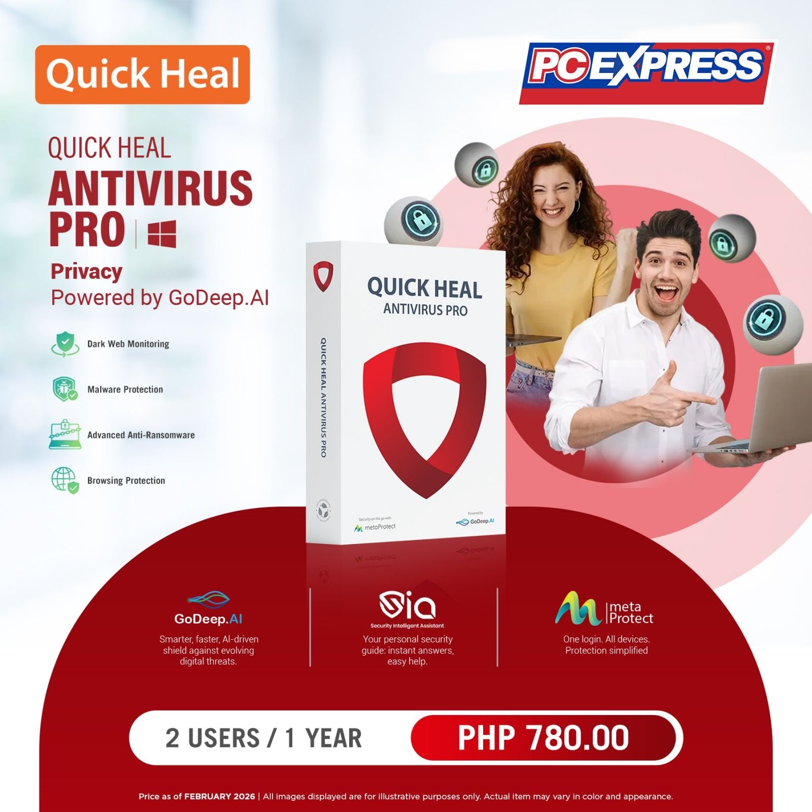 QUICK HEAL Anti-Virus Pro - 2 USERS/1 YEAR – PC Express