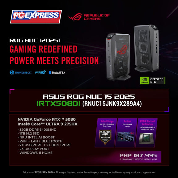 ASUS ROG NUC 15 2025 GeForce RTX™ 5080 (RNUC15JNK9X289A4) Mini Desktop ...