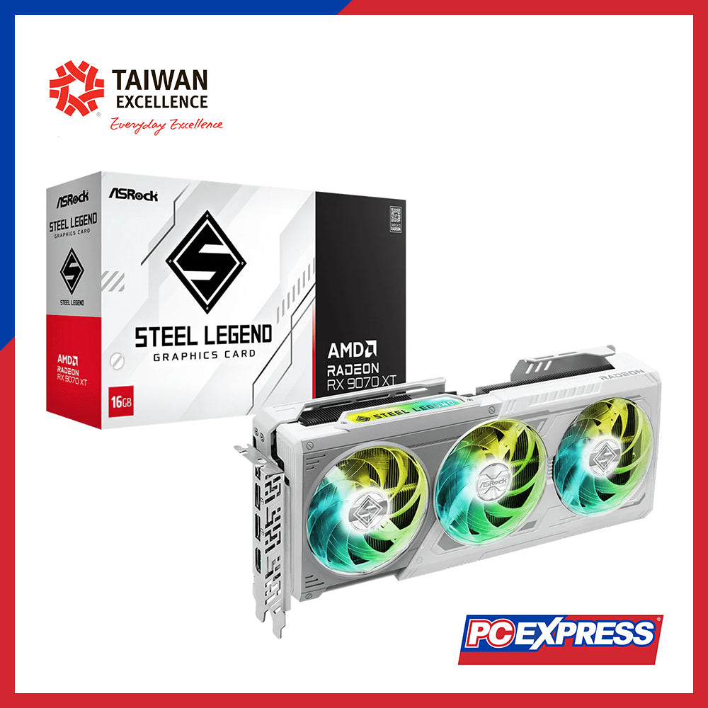 ASROCK AMD Radeon™ RX 9070 XT Steel Legend 16GB GDDR6 (RX9070XT SL 16G ...