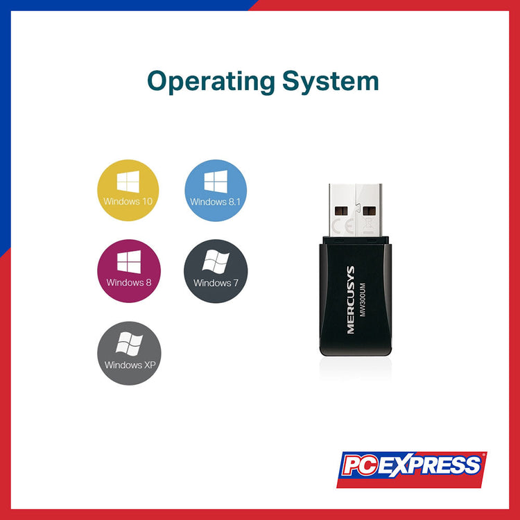 MERCUSYS MW300UM N300 Wireless Mini USB Adapter – PC Express