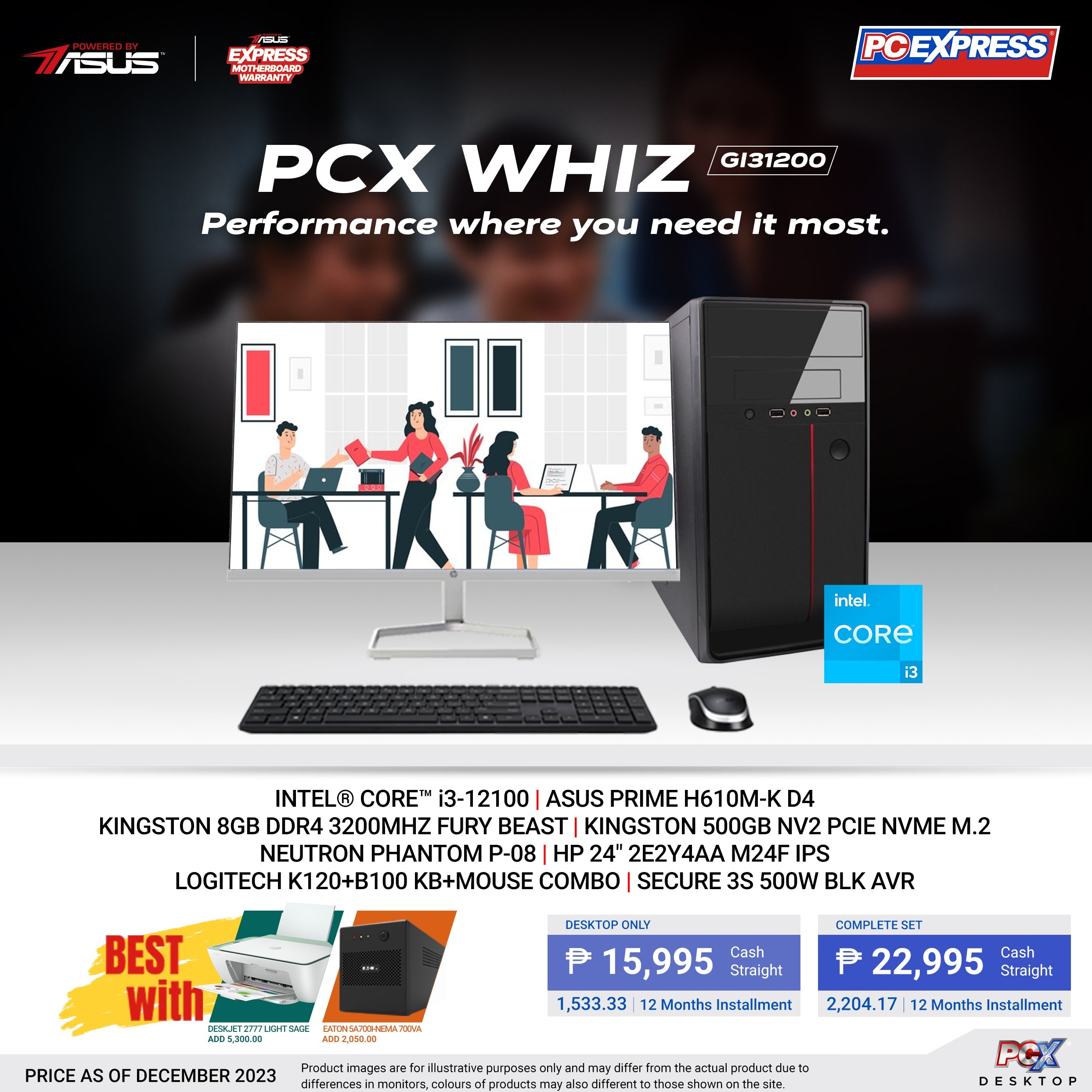 PCX LFH WHIZ G I31200 Intel® Core™ i3 Desktop Package - Powered By ASU – PC Express