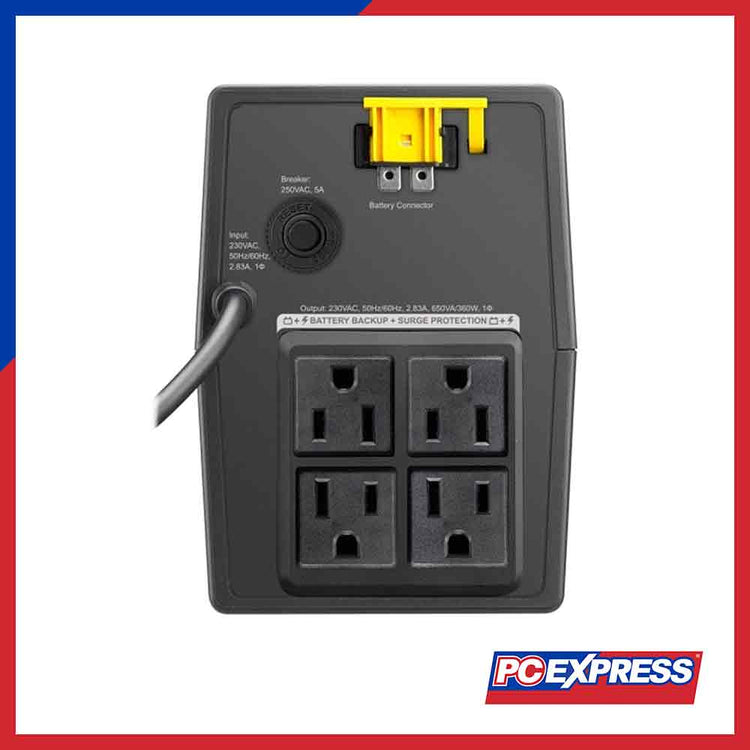 APC EASY UPS BVX 650VA, AVR, 230V (BVX650I-PH) – PC Express